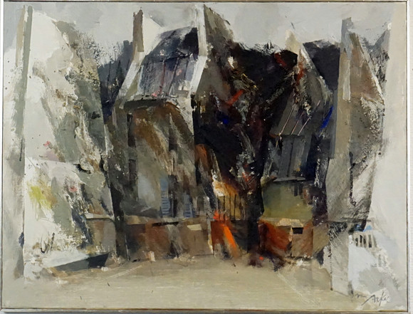 ADRIAN VAN ARKEL (1924-2006), olja på duk, "Fasader, Paris", signerad ...