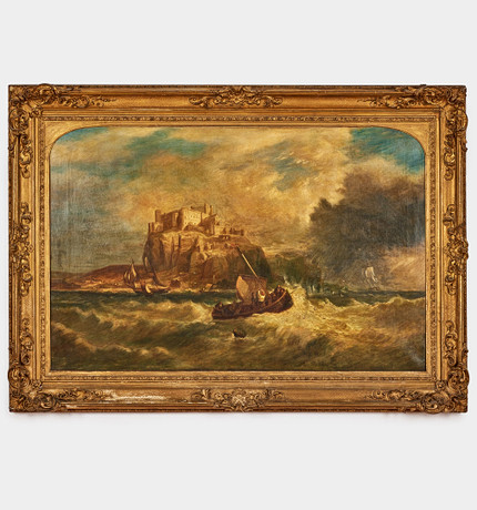 GEORGE CHAMBERS (1803-1840). Fartygsmotiv, Rock Fort Liverpool. Konst ...