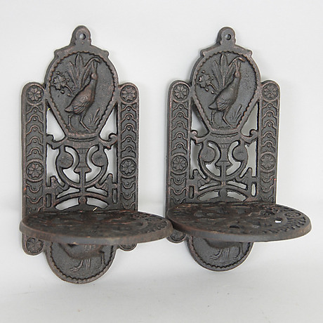 WALL CONSOLES, 1 pair, cast iron, contemporary. Silver & Metals - Other ...