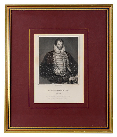 W.T. MOTE. Sir Christopher Hatton. Steel engraving, 19th century. Art ...