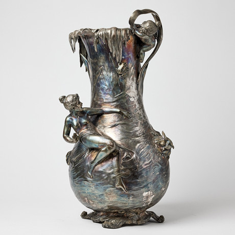 A WÜRTTEMBERGISCHE METALLWARENFABRIK, WMF, Art Nouveau floor vase ...