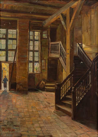 ARNOLD BUSCH (1876-1951). Interior of a farmhouse. Art - Paintings ...