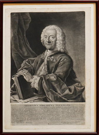 A COPPER ENGRAVING DEPICTING THE GERMAN COMPOSER GEORG PHILIPP TELEMANN ...