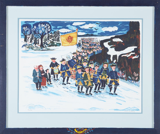 SVEN LIDBERG. Carl XII's likfärd, signerad, numrerad 40/280. Konst ...