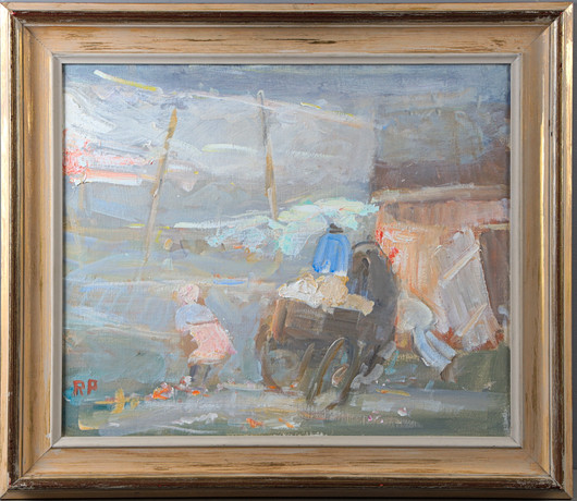 RAGNAR PERSON. "Hemkomsten", olja på duk. Konst - Måleri - Auctionet