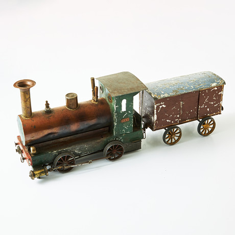 STEAM LOCOMOTIVE with WAGON end of 19th century according to history ...