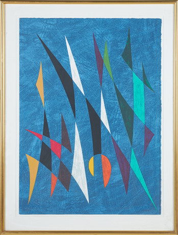 PIERRE OLOFSSON. Abstrakt komposition, signerad olofsson, numrerad 38/ ...