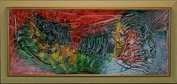 HENRYK ROLINSKY. Blandteknik på pannå, komposition, signerad. Konst ...