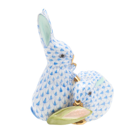 A HEREND PORCELAIN FISHNET FIGURE OF TWO HARES. Ceramics & Porcelain ...