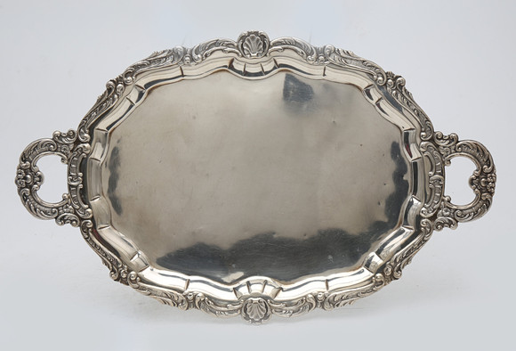 18th Century-style silver tray, 20th Century. Silver & Metals - Silver ...
