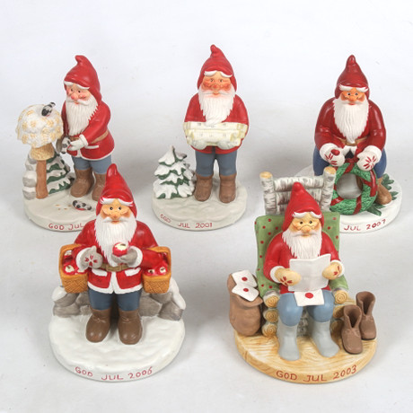 TOMTAR, 5 st, porslin, knallegården, 2000-tal. Keramik & Porslin ...