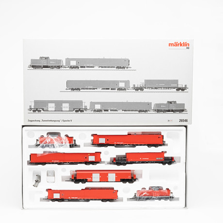 MÄRKLIN 26546 Tunnel rescue train with 2 diesel locomotives 714 and 5 ...