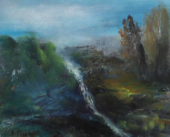 ELSA THEANDER. Landskap, olja på duk, signerad E. Theander. Konst ...