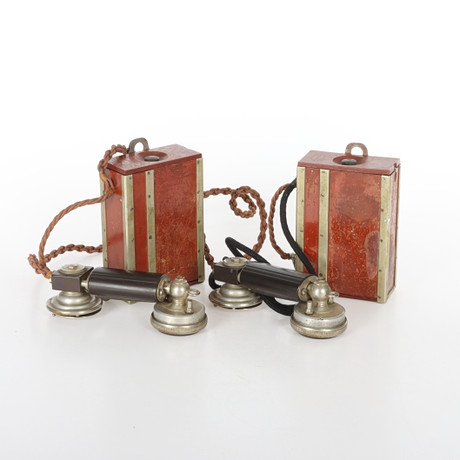 FÄLTTELEFONER, 1 par, LM Ericsson & Co, Stockholm, 1900-talets 1:a ...