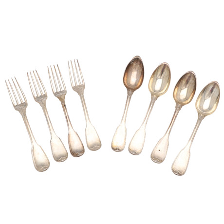 19TH CENTURY FRENCH FIDDLE & THREAD SILVER FLATWARE. Silver & Metals ...