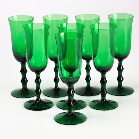 VINGLAS 8 stycken, 'Salut', Simon Gate, Orrefors. Glas - Bruksglas ...