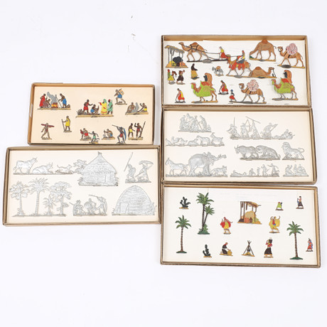 MARS tin figures, Bedouin camp and African village, 40 mm silhouette ...