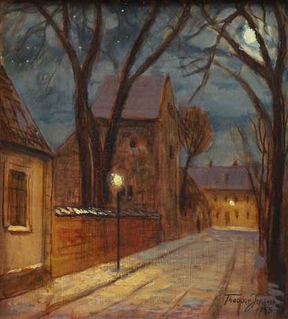 THEODOR JÖNSSON. Adelgatan, Lund, olja på duk, signerad. Konst - Måleri ...