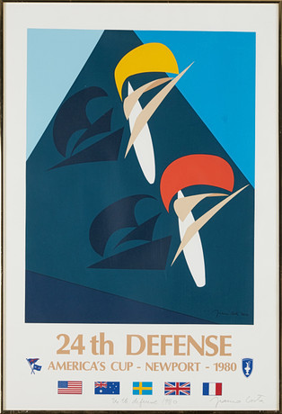 FRANCO COSTA. "Perth defense 1980", färglitografi, signerad samt även ...