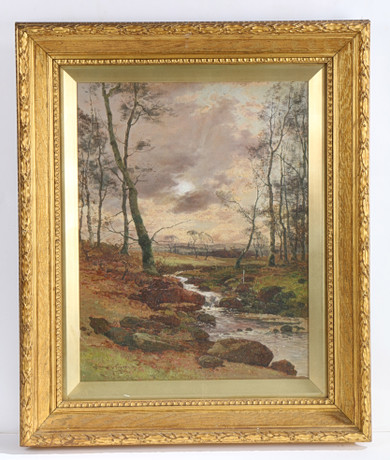 JOHN HAMILTON GLASS, SSA (1820-1885) SKOTSK FLODSCEN. Konst - Måleri ...