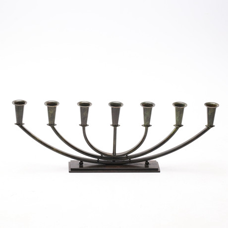 KANDELABER, för 7 ljus, patinerad brons, HF Ildfast bronce, Danmark ...