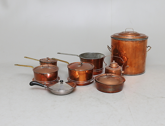 COPPER OBJECTS and WHITE METAL, 8 parts. Silver & Metals - Pewter ...