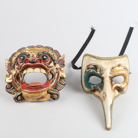 MASKER, 2 st, Venedig och Bali. Övrigt - Övrigt - Auctionet