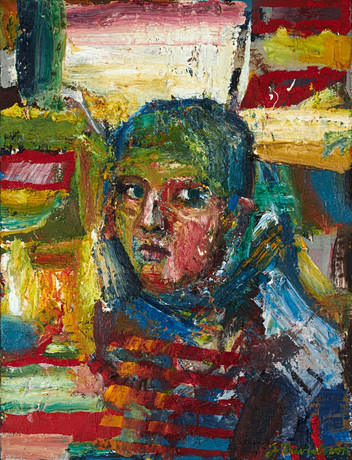 JAN DAVIDSSON. Porträtt, signerad J Davidsson, mixed media och olja på ...