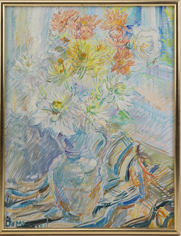 EDUARD BORREGAARD (DANMARK 1902-1978). Still life with summer flowers ...