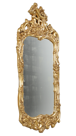 SPEGEL, förgyllt trä, rokokostil, A-B Glas & Trä Hovmantorp, 1950-tal ...
