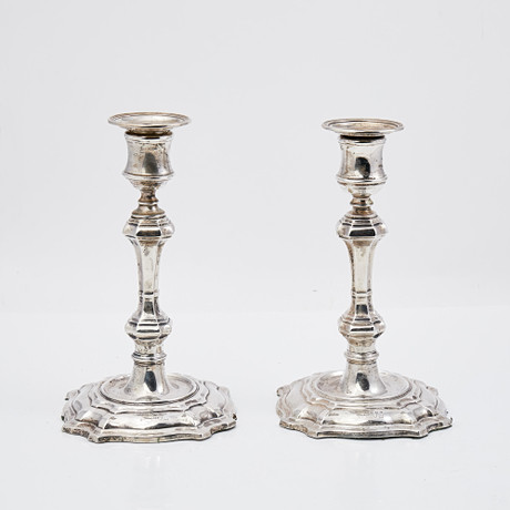 LJUSSTAKAR, 1 par, silver, CG Hallberg, 1905. Silver & Metall - Silver ...