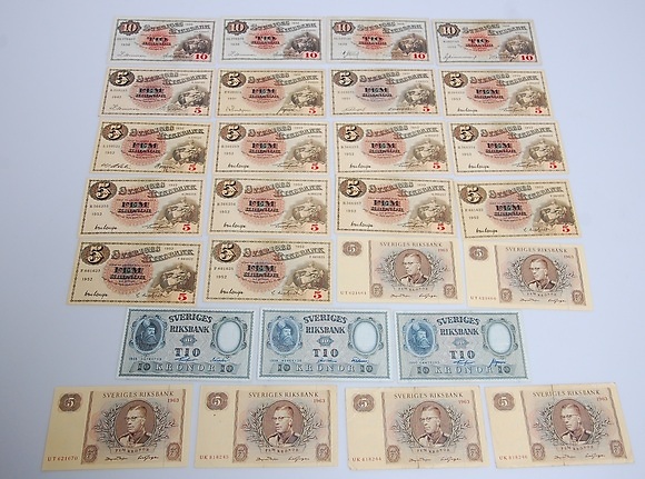 BANKNOTES, 27 pieces, 1930-50s. Coins, Medals & Stamps - Coins - Auctionet