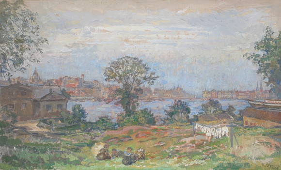 AXEL ERDMANN. Kastellholmen, olja på duk, signerad och. Konst - Måleri ...