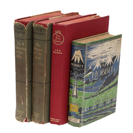 J. R. R. TOLKIEN. Three Volumes of the Lord of the Rings, and The ...