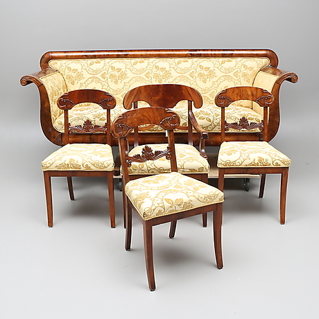 SOFA, CHAIRS, 3 pcs, ARMCHAIR, Karl Johan style, 19th/20th century ...