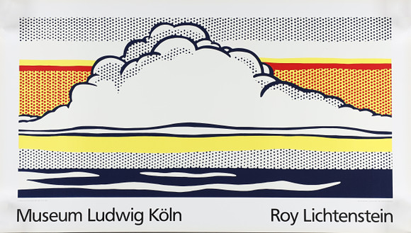 ROY LICHTENSTEIN. affisch, "Clouds and Sea", märkt Museum Ludwig Köln ...