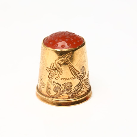 FINGERBORG, 18K guld med sten, 1800-talets senare del. Smycken ...