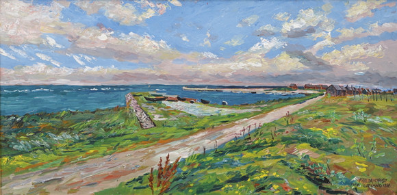 KARL DAHLQVIST. "Tofta, Gotland 1986", olja på pannå, signerad. Konst ...