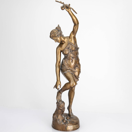 SAULO, GEORGE ERNST (1865-1945). Efter. "Atalante" Skulptur, brons ...