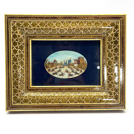 HOSSEIN FALLAHI'S ART: FRAMED PERSIAN MINIATURE PAINTING ON BONE ...