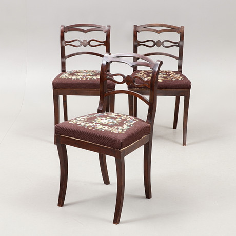 Three Karl Johan-style chairs, early 20th century. Furniture ...