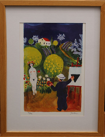 ANDERS HULTMAN. Lithograph, “The Portrait Painter”, signed Hultman ...