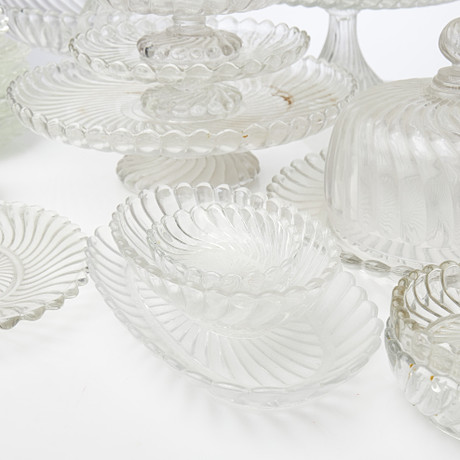 A glass tableware, circa 82 dlr, “Turbine”, Reijmyre, early 20th ...