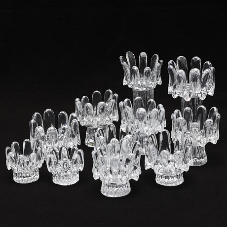 GÖRAN WÄRFF. "Sunflower", solros, 11 delar, ljusstakar, glas. Belysning ...