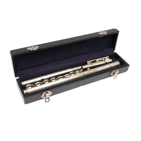 A CASED SILVER PLATED FLUTE BY RAMPONI & CAZZANI MILANO. Collectables ...