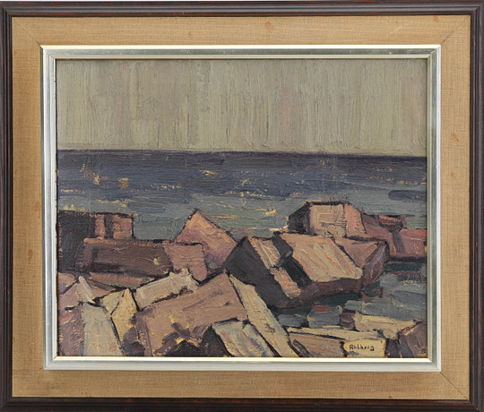 ROLF AHLBERG (FÖDD 1932). Landskap, olja på duk, signerad. Konst ...