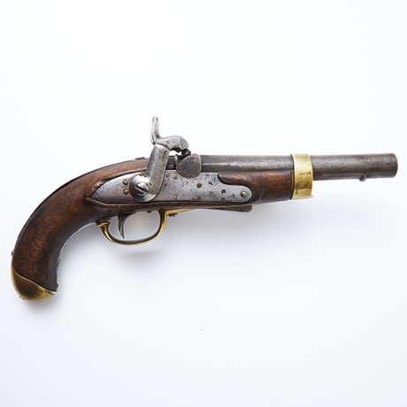 A French type lock pistol, similar to model An XIII, with belt hook ...