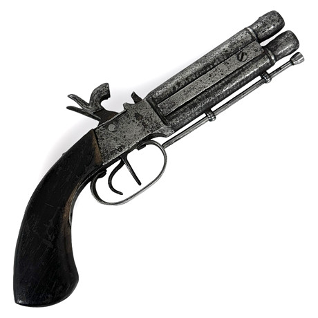 BLOCK PISTOL, double barrel, 19th century. Weapons & Militaria - Guns ...