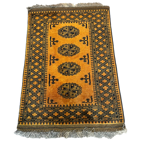 MATTA, handknuten, gul Afghan. Mattor & Textil - Mattor - Auctionet