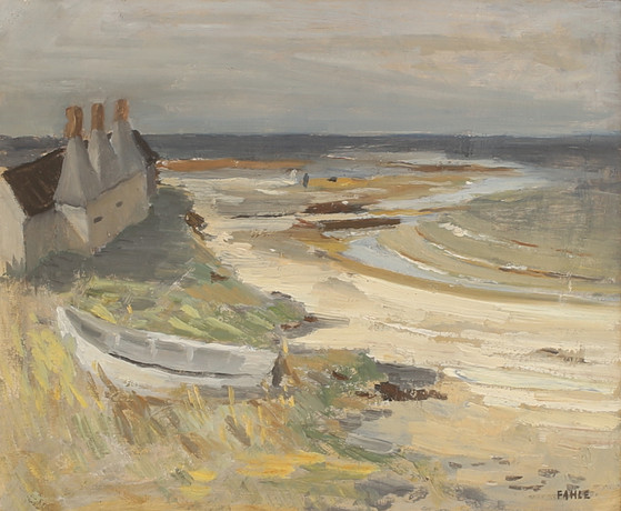 GUSTAF ADOLF FAHLE. Olja på pannå, "Bornholm", signerad -62. Konst ...